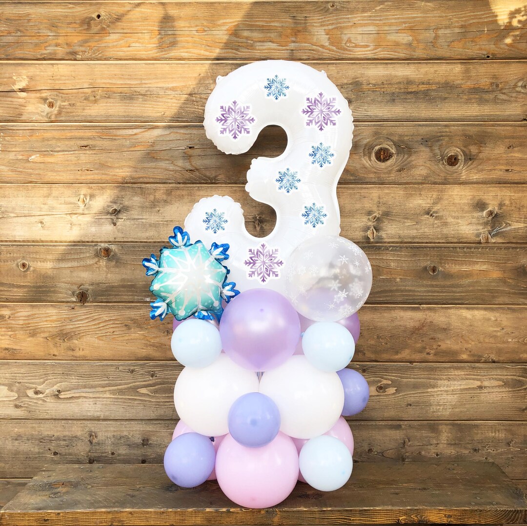 Winter Wonderland Frozen Balloon Column DIY Kit, Winter Ice Princess ...