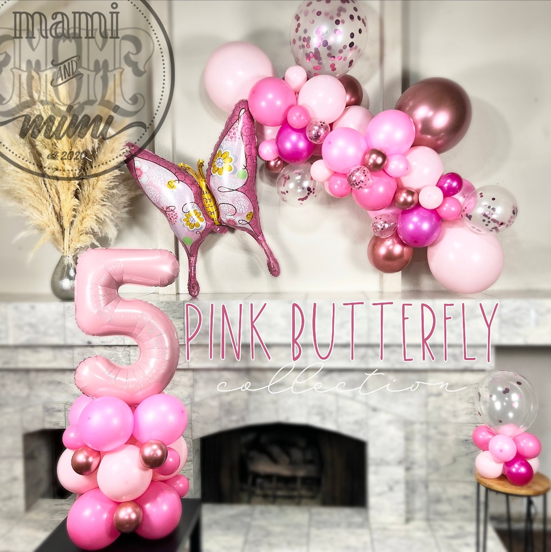 Pink Butterfly Balloon Garland Arch DIY Kit, Butterfly Bachelorette ...