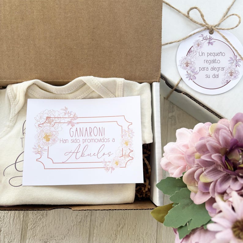 Sorpresa Spanish Baby Reveal Pregnancy Announcement Onesie® Gift Box ...