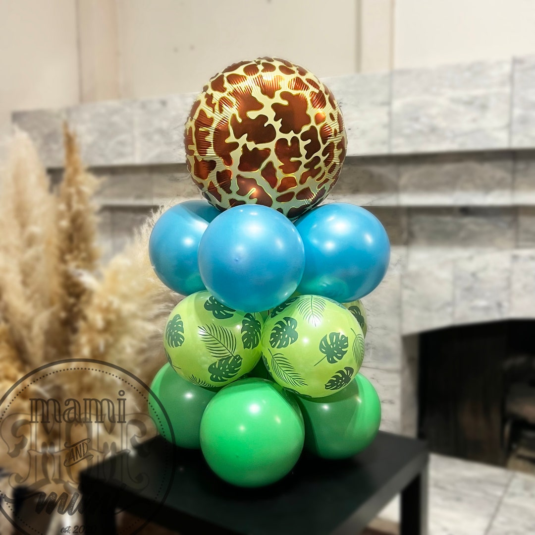 Safari Birthday Balloon Sculpture DIY Kit, Giraffe Print Balloon Mini ...