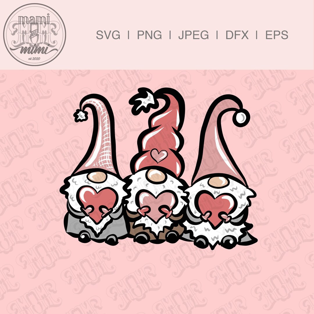 Valentines Day Gnomes SVG Digital File Download | Valentines Day Hearts ...