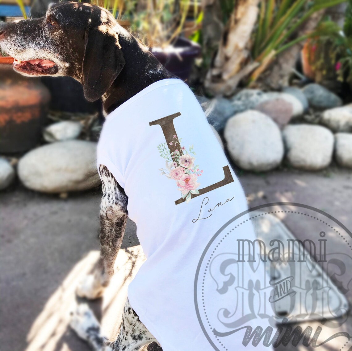 Custom Dog Letter Monogram Name Shirt, Personalized Farmhouse Dog ...
