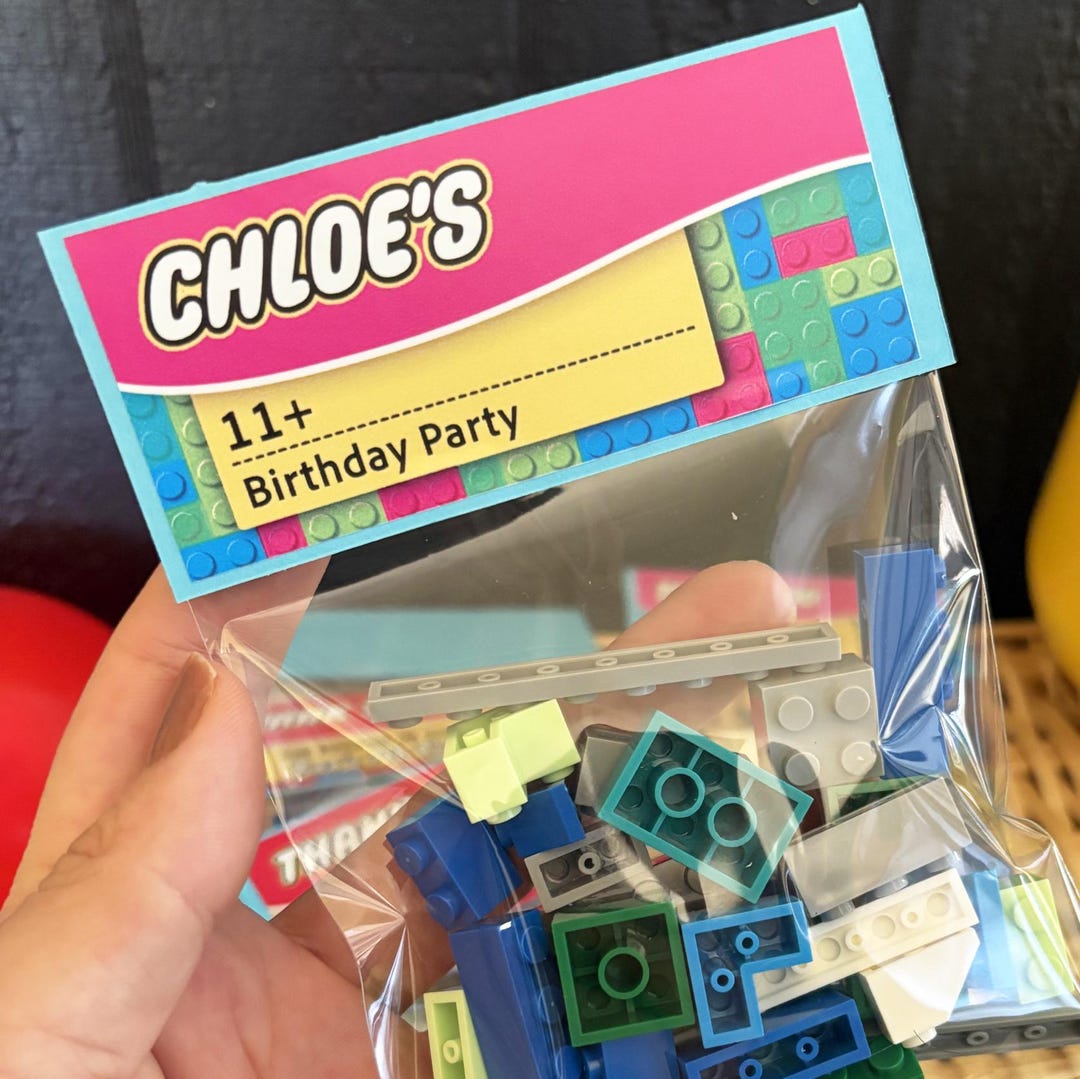 Personalized Brick Birthday Party Favor | Building Blocks Party Kit ...