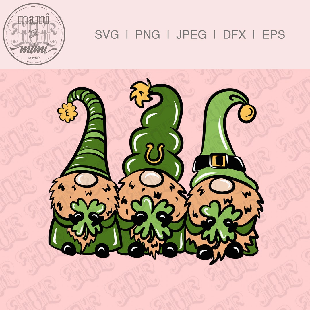 St Patricks Day Gnomes Svg Digital File Download St Pattys Day Lucky