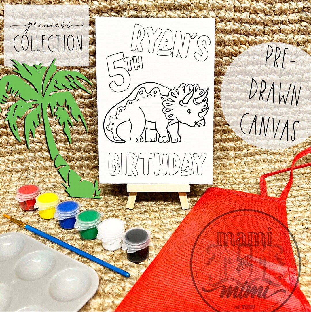 Personalized Triceratops Dinosaur Birthday Ready to Paint DIY Kit for ...
