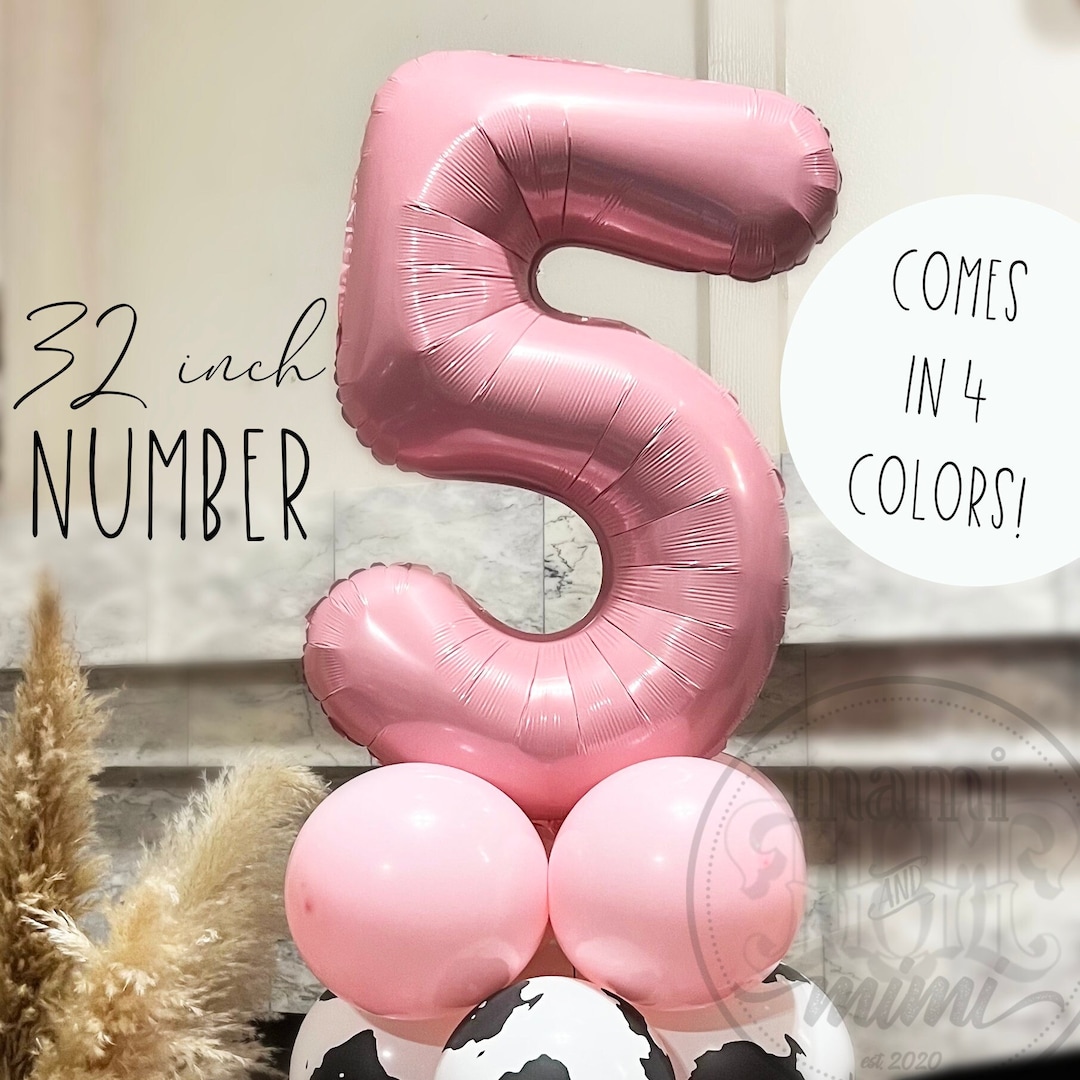 Giant Pink Number Mylar Foil Balloon, 32 Inch Giant Numbers Party ...