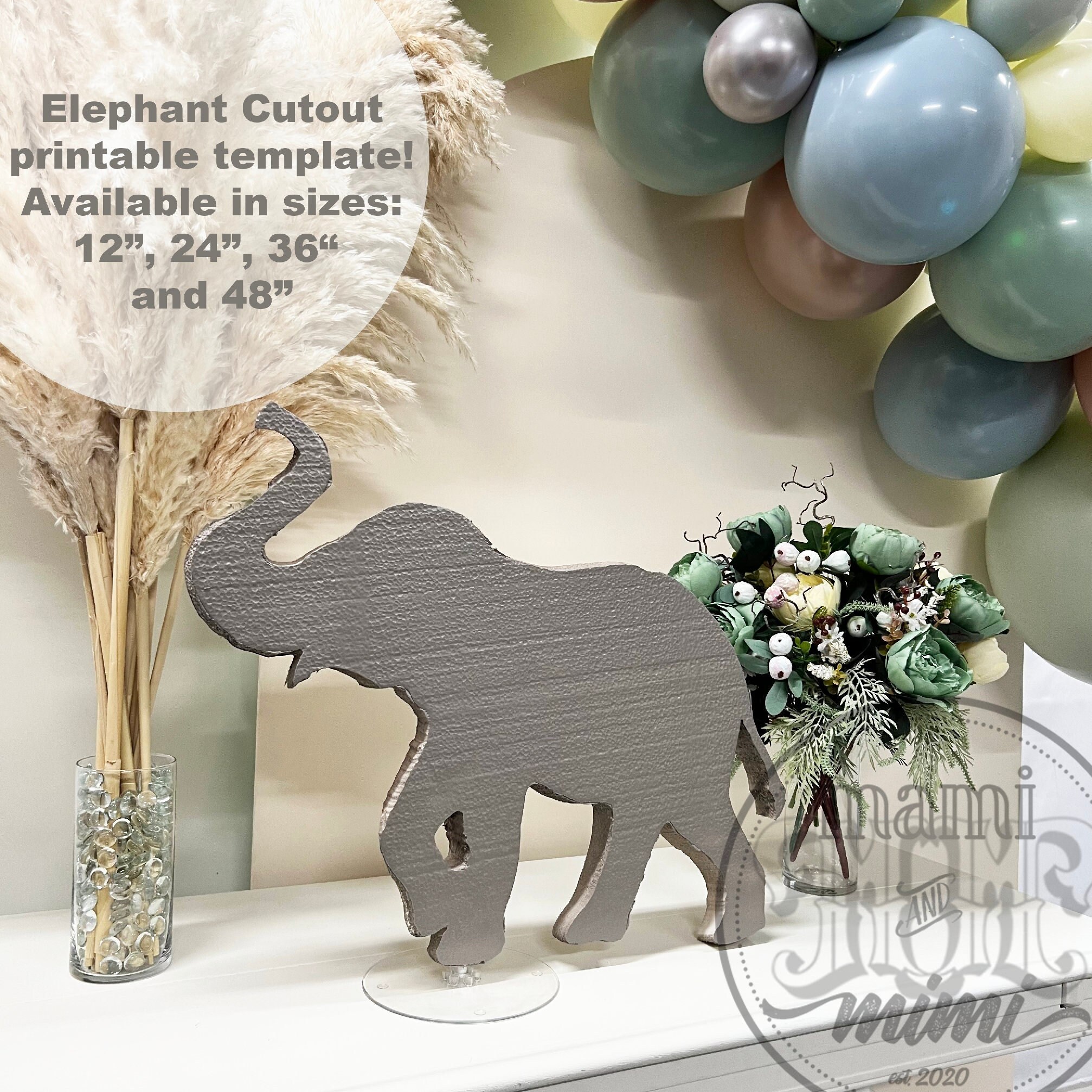 Printable Baby Elephant Template