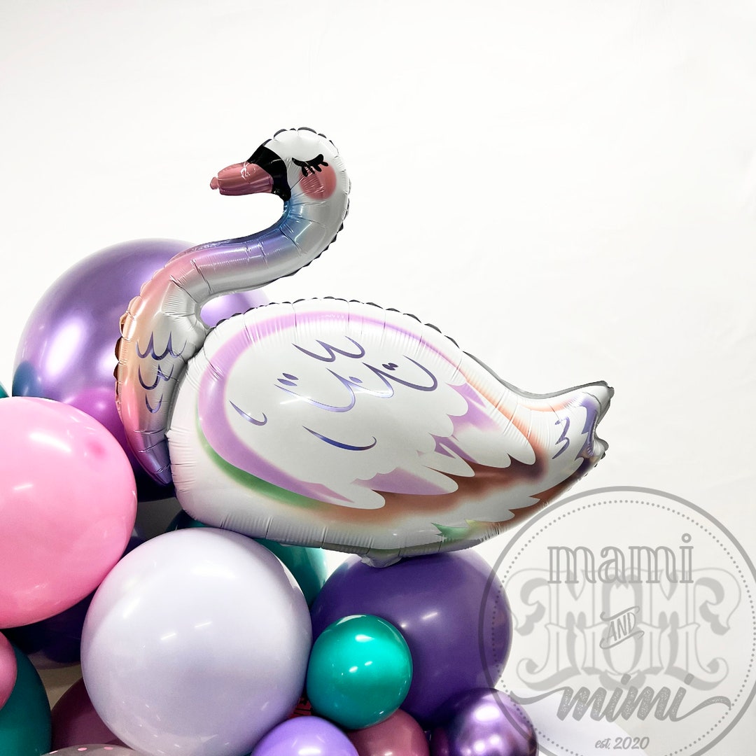 Giant Swan Mylar Foil Balloon, Large Swan Birthday Decoration, Swan ...