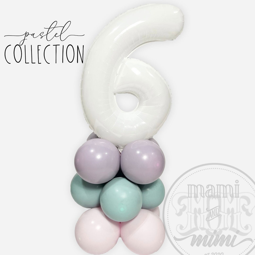 Pastel Colors Balloon Sculpture DIY Kit, Giant Number Birthday Decor ...
