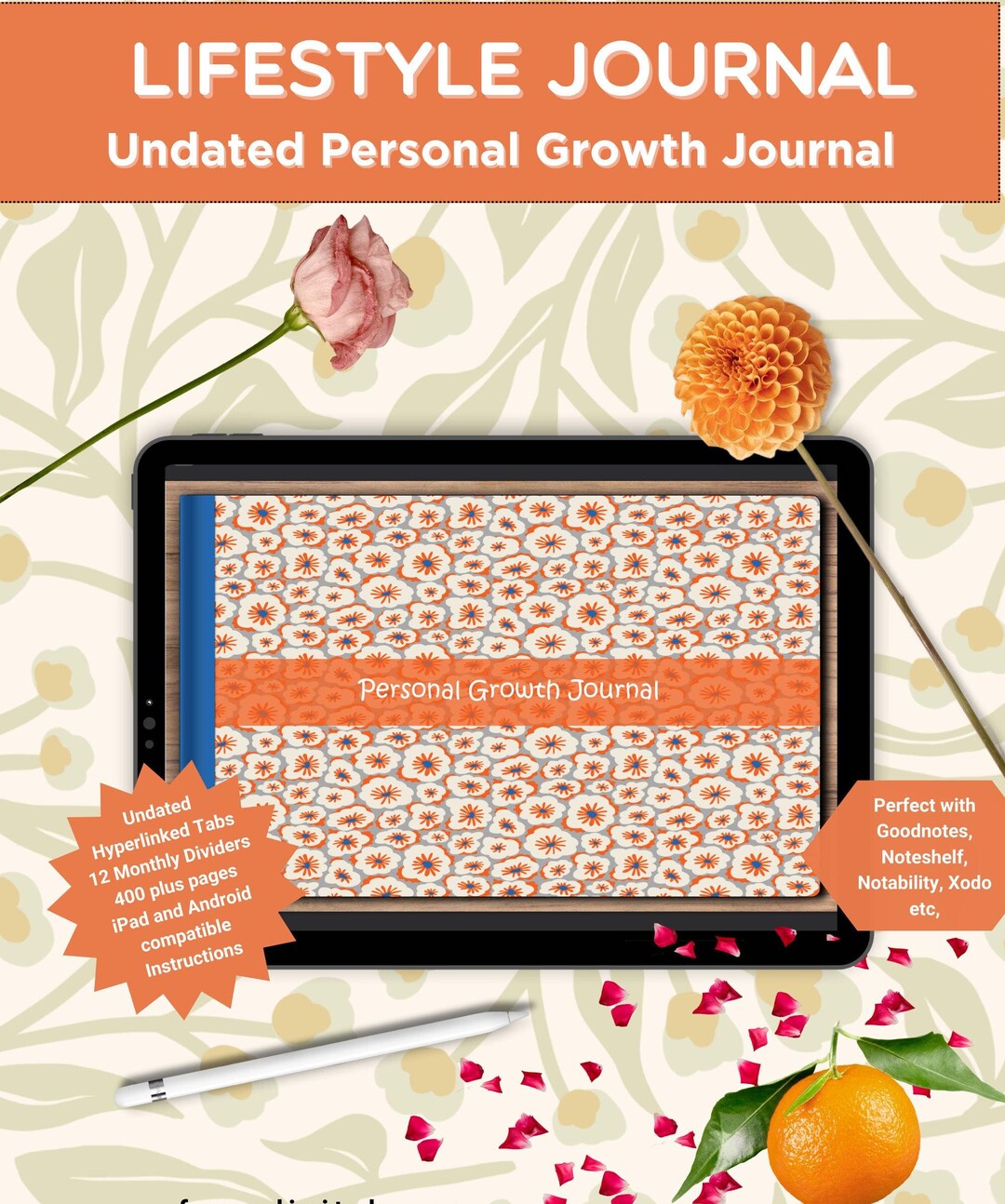 Personal Growth Journal: Realistic Hyperlinked Tabs & Clickable Links ...
