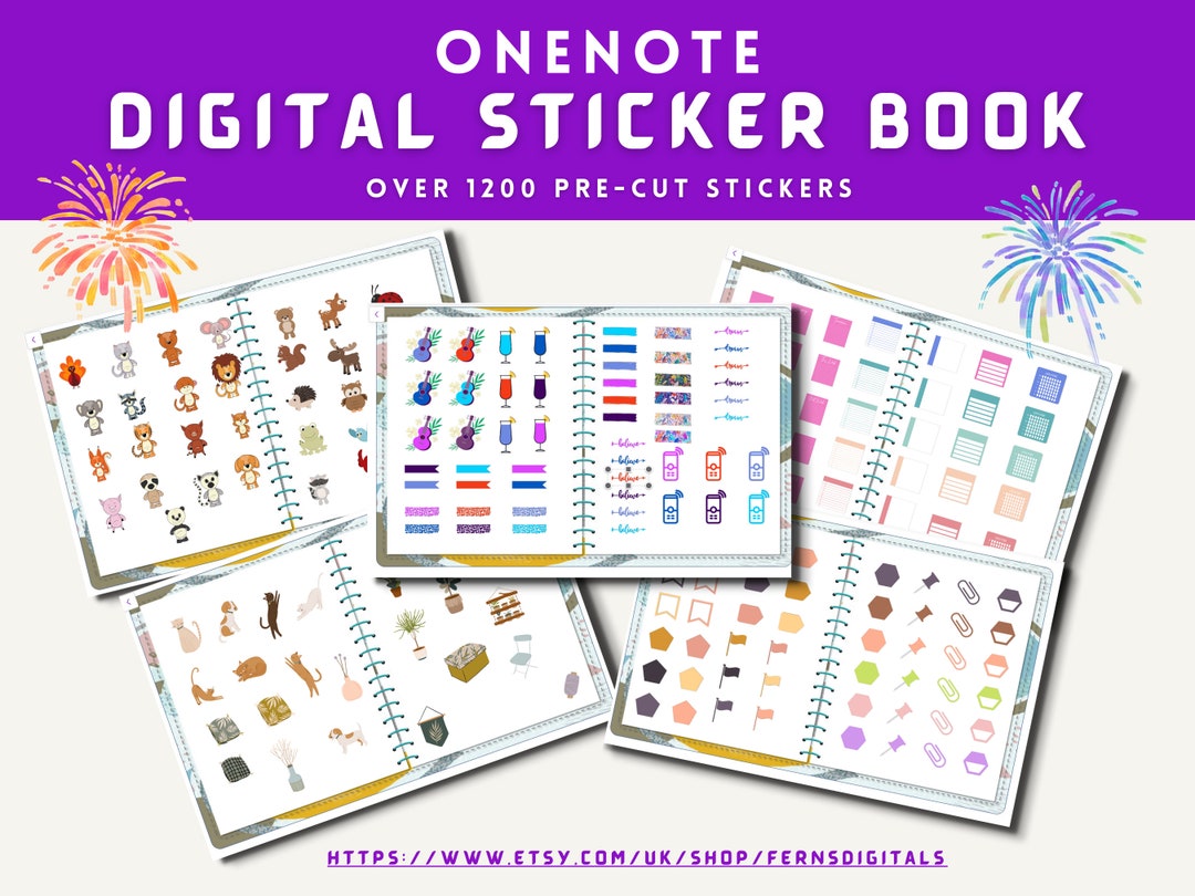 Onenote Digital Stickers Book Over 1200 Pre-cropped Stickers - Etsy ...