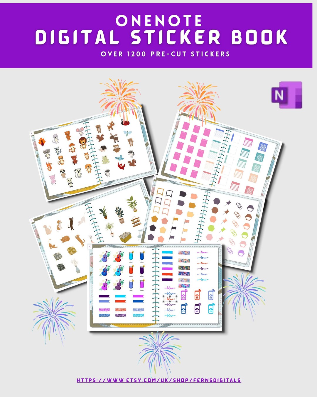 Ultimate Onenote Sticker Book: Over 1200 Creative Stickers for Your ...