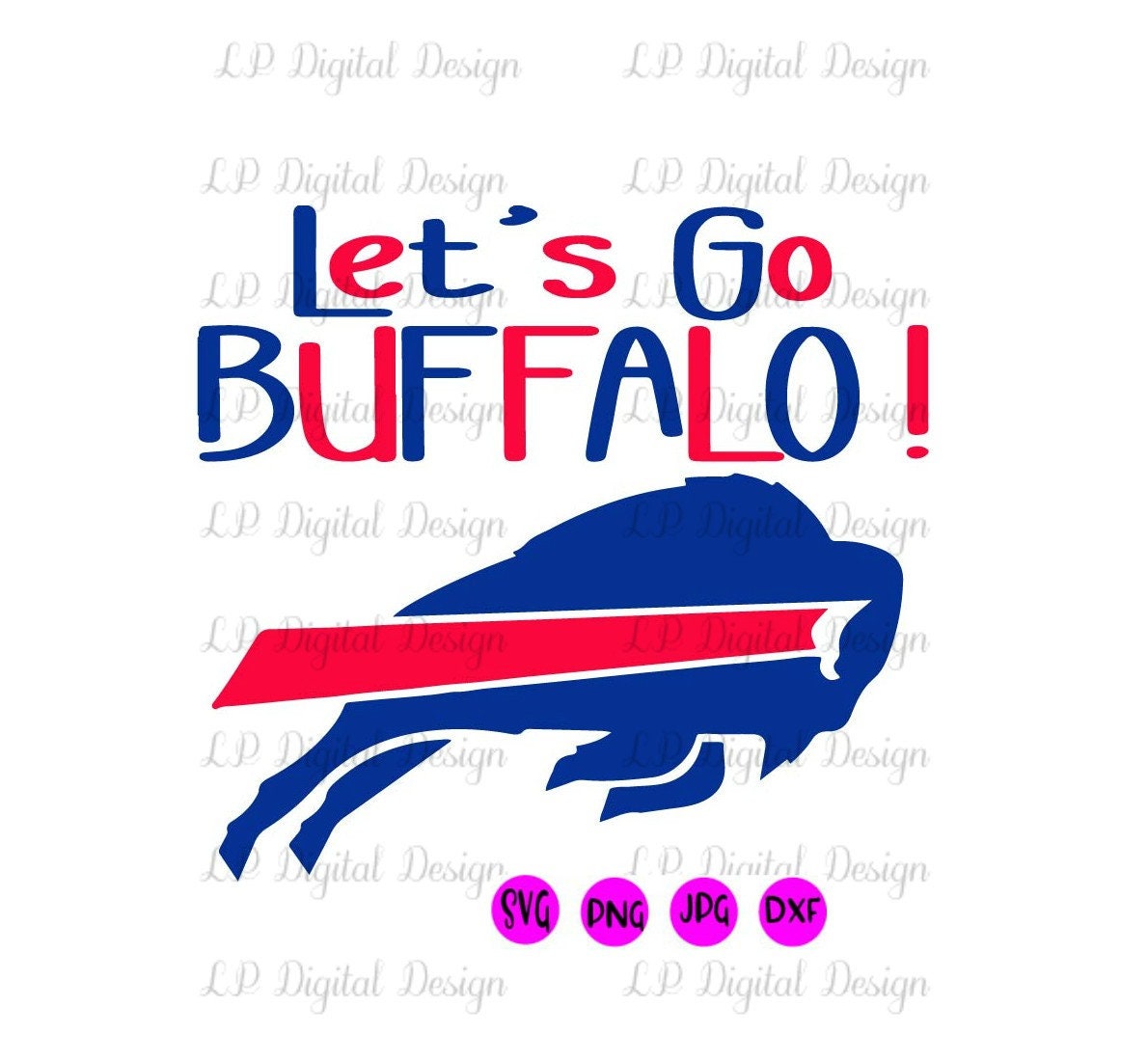 Let's go buffalo 2 layer SVG | Etsy