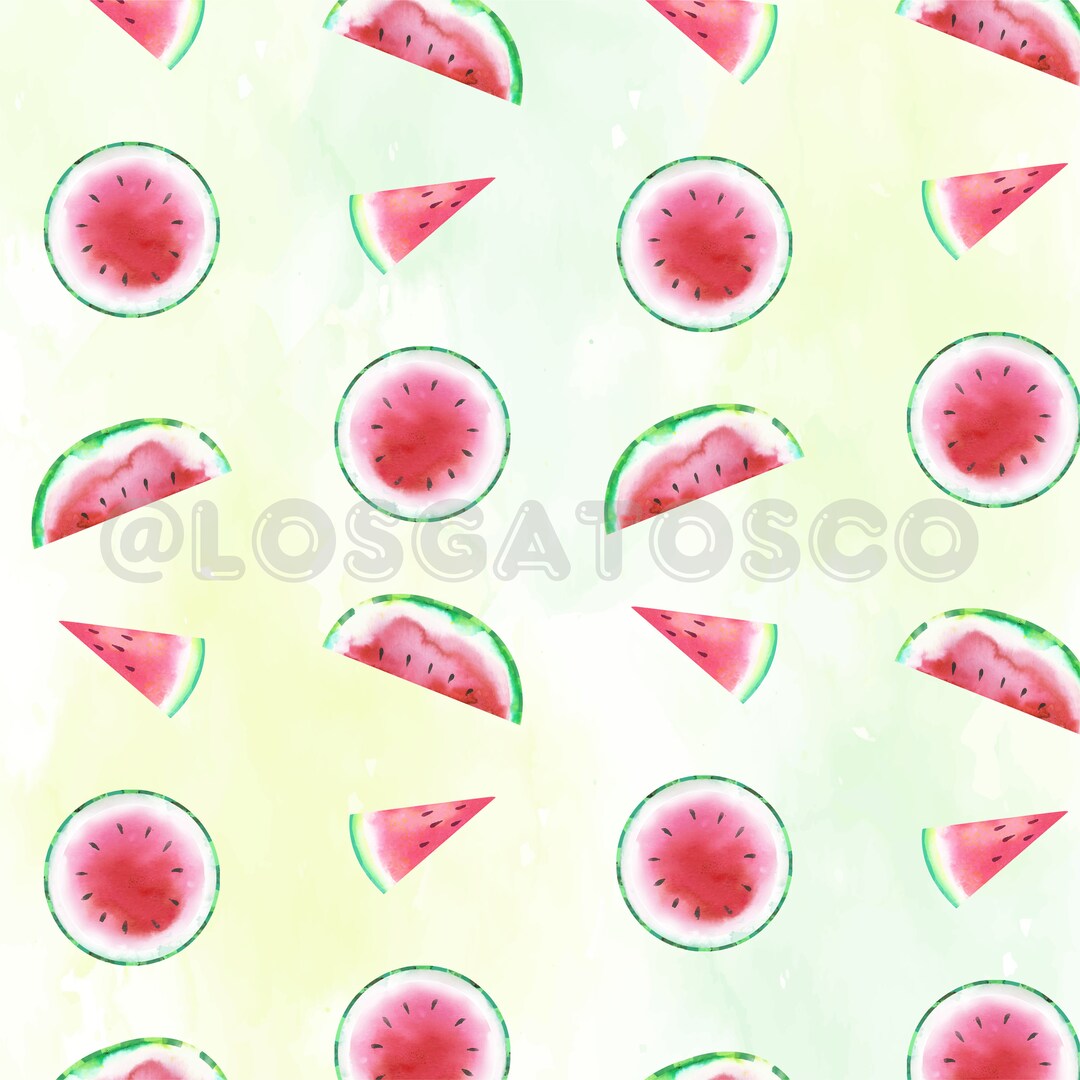 Juicy Watermelon Slice Digital Paper, Seamless Summer Fruit Pattern for ...