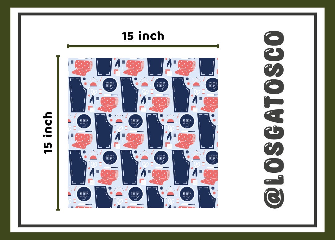 Seamstress Seamless Pattern, Sewing Kit Printable Background Scrapbook ...