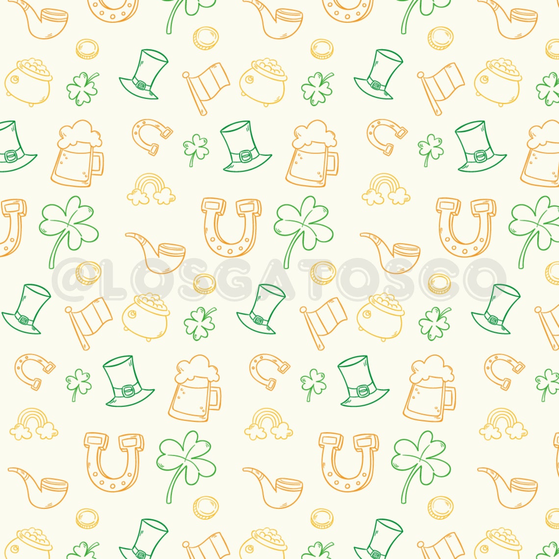 St Patricks Day Digital Papers, Irish Day Instant Download File, Lucky ...