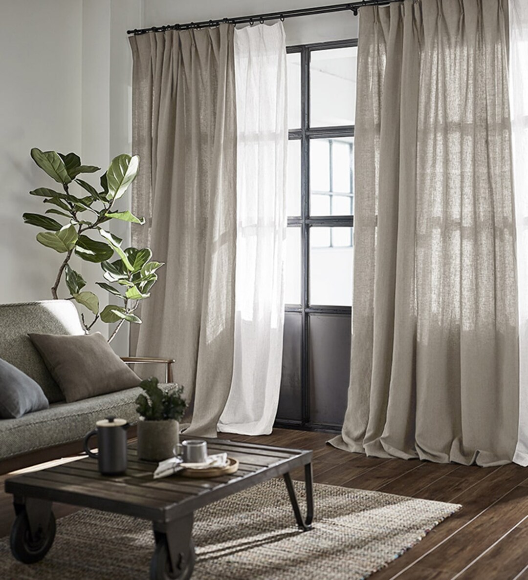 Natural Linen Curtains, Linen Drapes, Natural Flax Linen Curtains ...