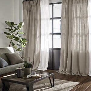 Natural Linen Curtains, Linen Drapes, Natural Flax Linen Curtains ...