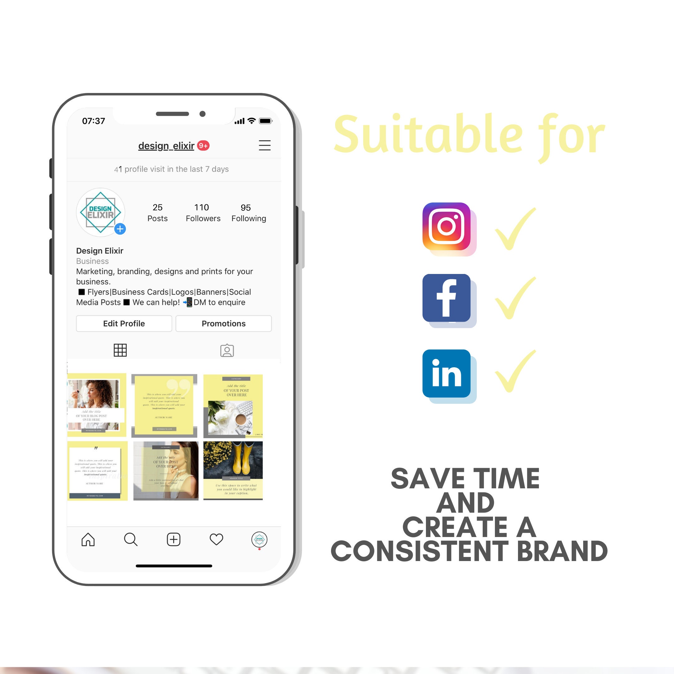 20 Editable Social Media Posts Templates Instagram - Etsy Australia