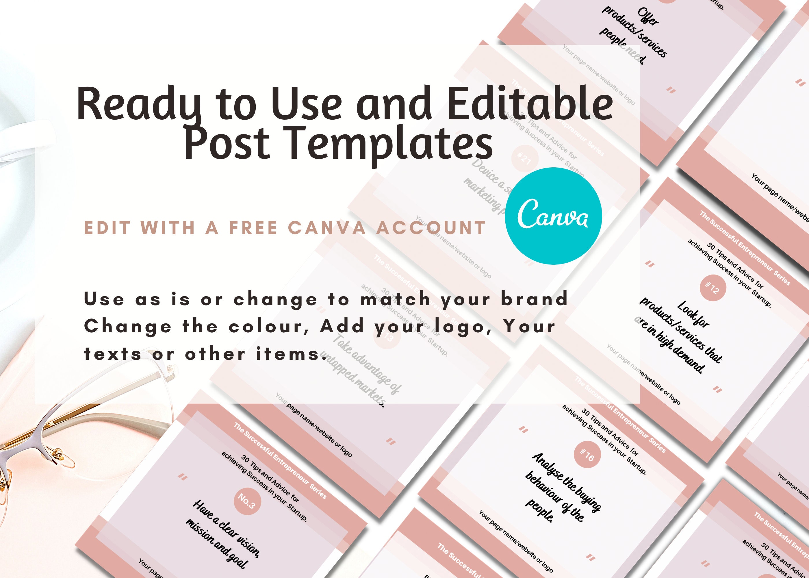 40 Business Tips Instagram Posts Templates With Captions, Social Media ...