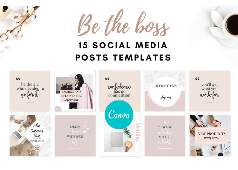 15 Editable Social Media Posts Templates Instagram - Etsy