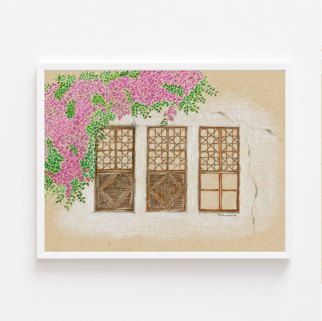 Damascus Windows - Colored Pencil Art Print - Etsy