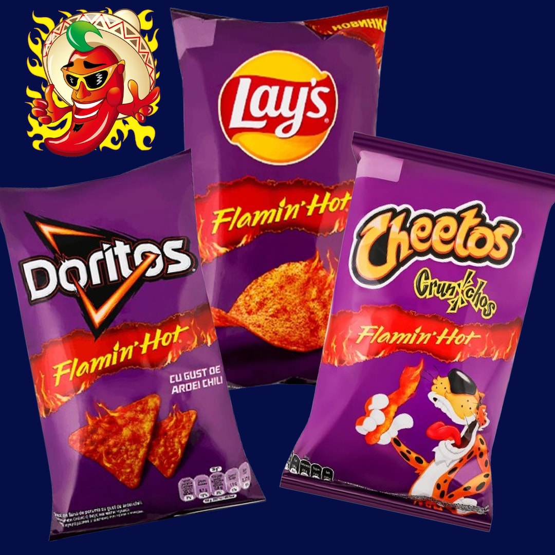 Flamin’ Hot Snack Box Lay's Potato Chips 95g, Doritos Corn Chips 75g ...