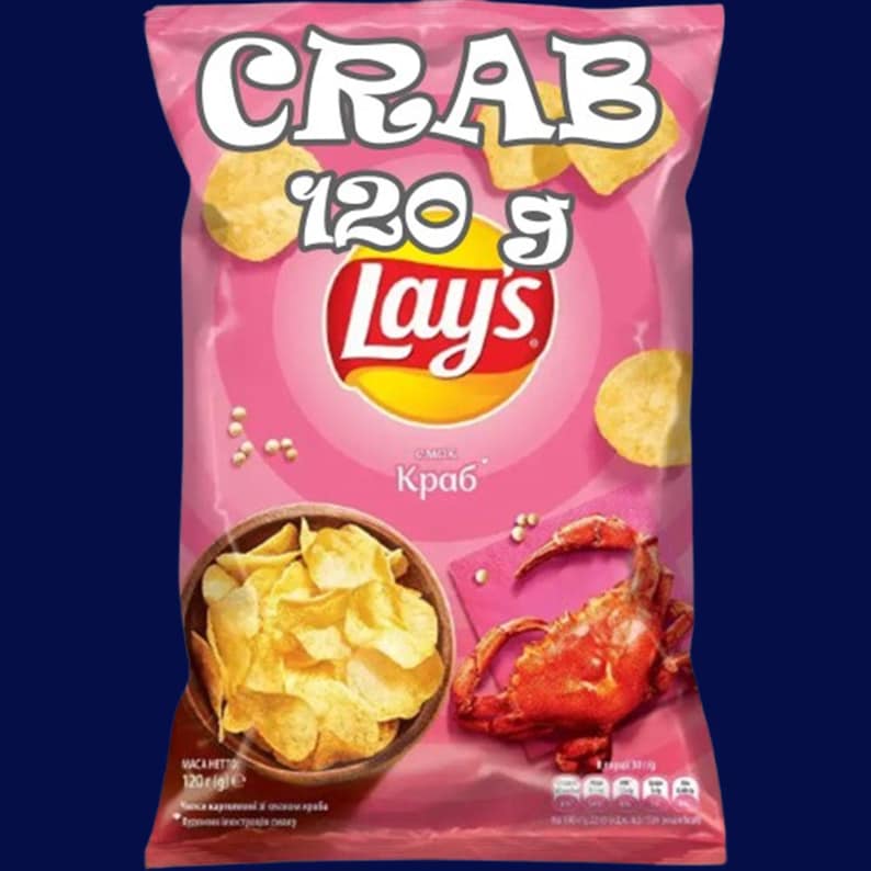 Potato Chips Lays Crab Flavors Lay's - 120g (4.23 Oz), 5 Pcs X 120g ...