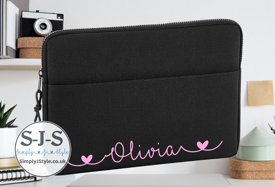 Custom Laptop Case, Personalised Laptop Bag, Girls Laptop Sleeve, Heart ...