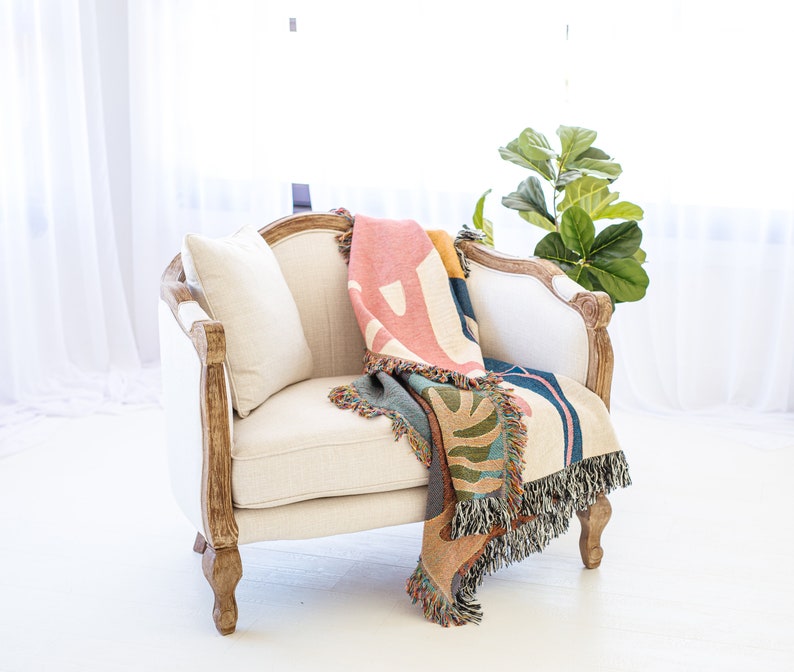 Abstract Floral Blanket: Abstract Art Blanket Woven Throw - Etsy