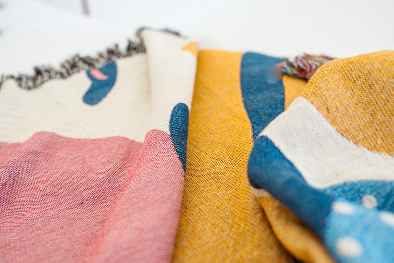 Abstract Floral Blanket: Abstract Art Blanket Woven Throw | Etsy