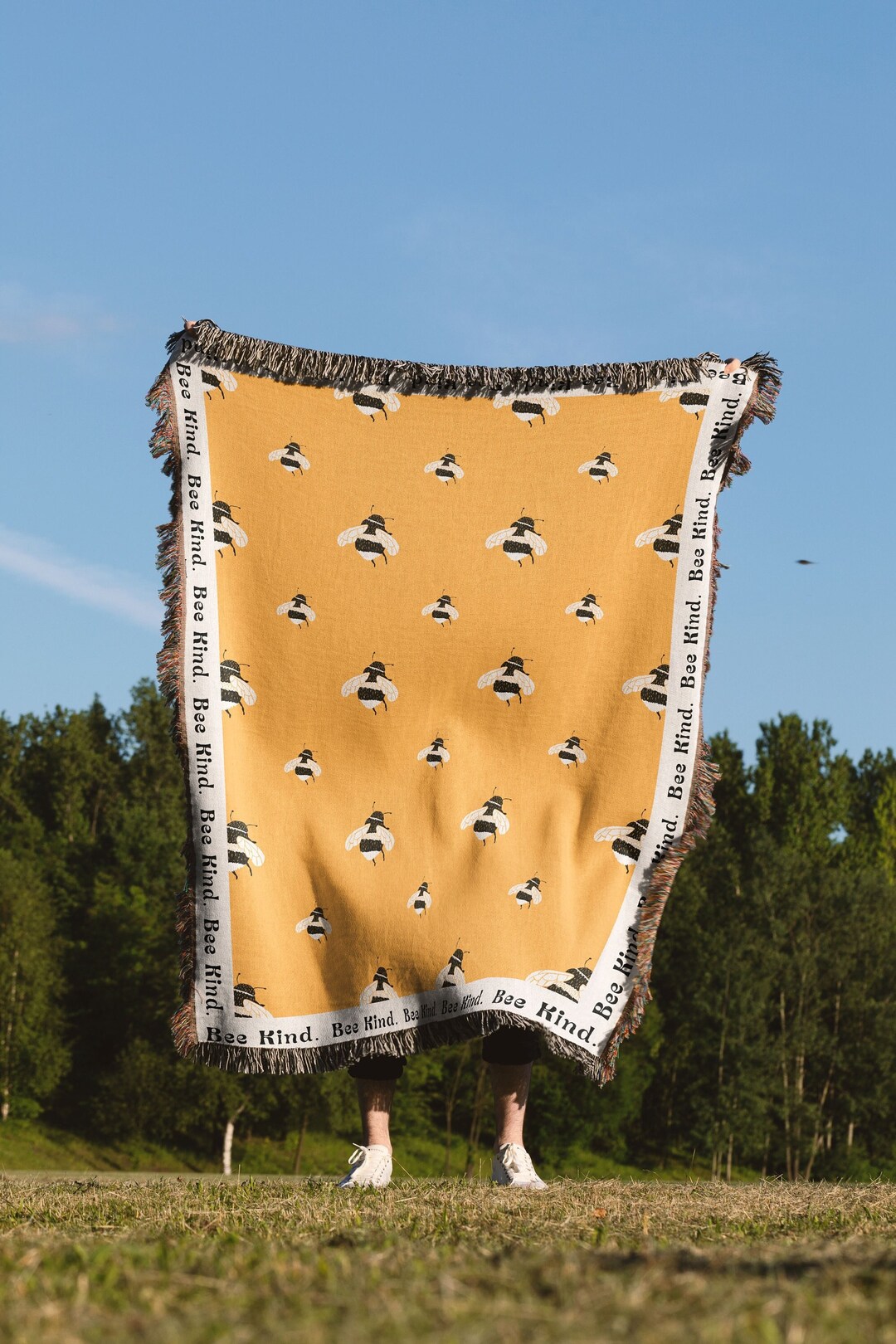 Bees Woven Throw Blanket: Honeycomb Decor, Gift for Bee Lovers - Etsy