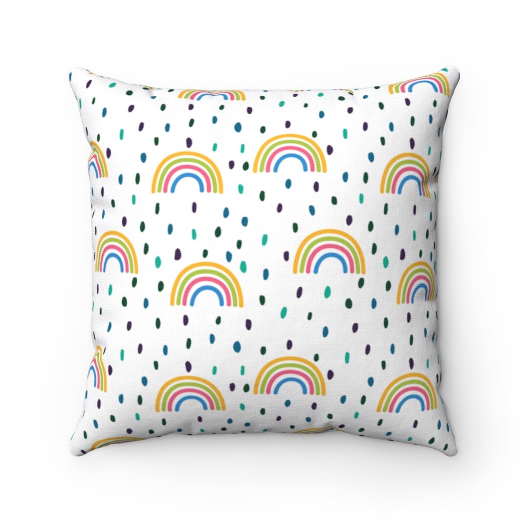 Rainbow Throw Pillow, Multicolor, Rainbow Decor, Rainbow Pillow, Cute ...