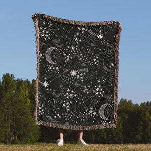 Stars Blanket, Constellation Gift, Boho Gift, Boho Decor, Astrology ...