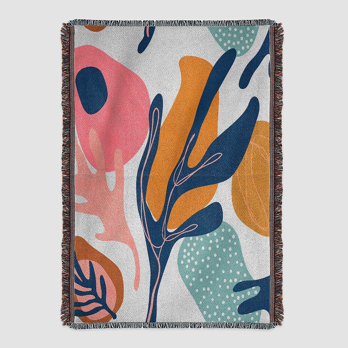 Abstract Floral Blanket: Abstract Art Blanket Woven Throw | Etsy