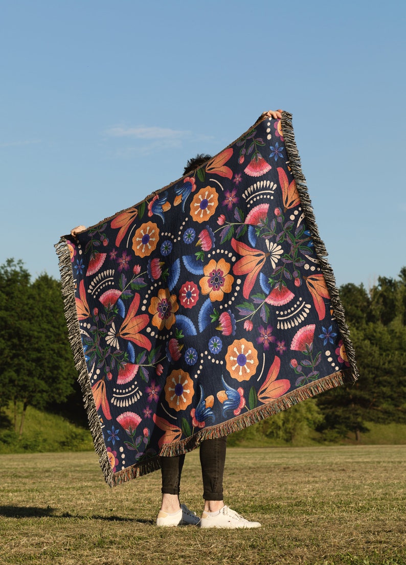 Throw Blanket Boho: Woven Throw Blanket Retro Decor Hippie - Etsy