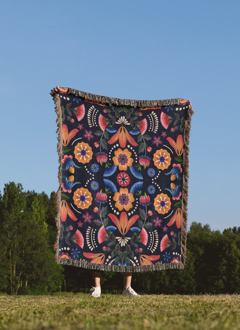 Throw Blanket Boho: Woven Throw Blanket Retro Decor Hippie - Etsy
