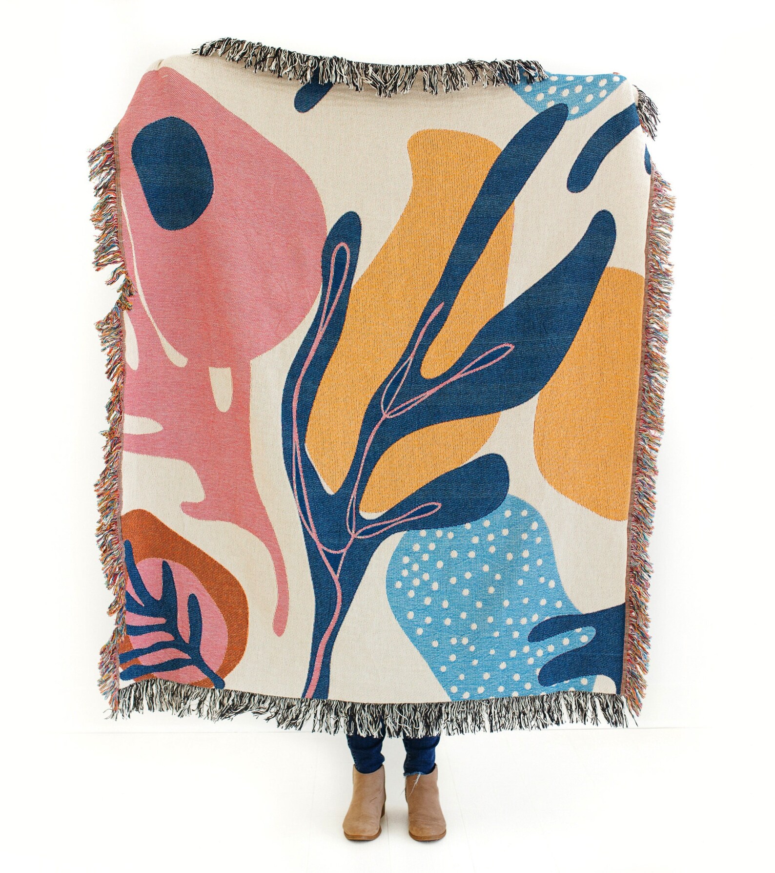 Abstract Floral Blanket: Abstract Art Blanket Woven Throw - Etsy