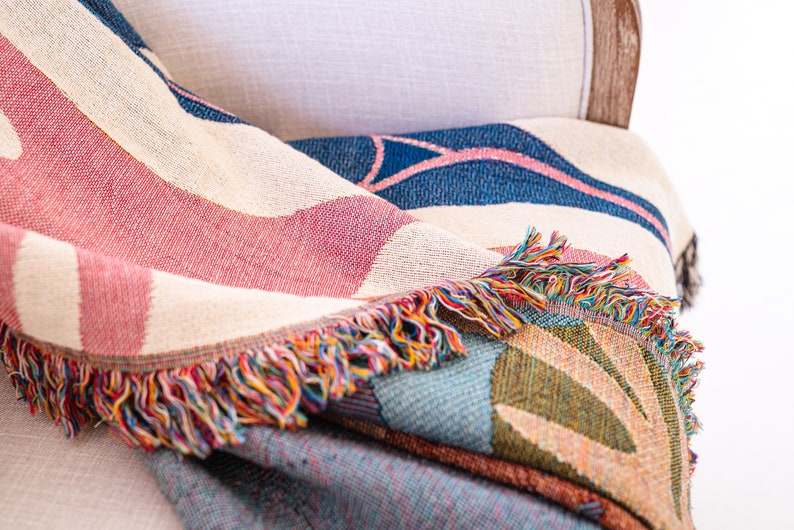 Abstract Floral Blanket: Abstract Art Blanket Woven Throw | Etsy