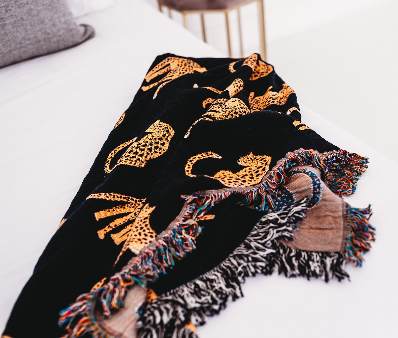 Leopard Throw Blanket: Leopard Blanket Cat Woven Throw - Etsy