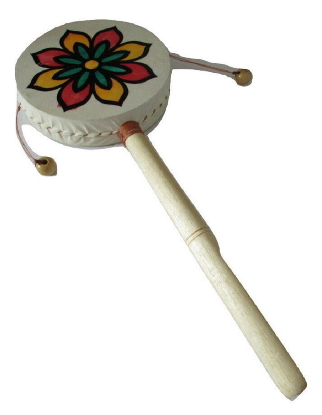 Small Hand Held Monkey Drum Instrument With Hand Painted Aboriginal Dot ...