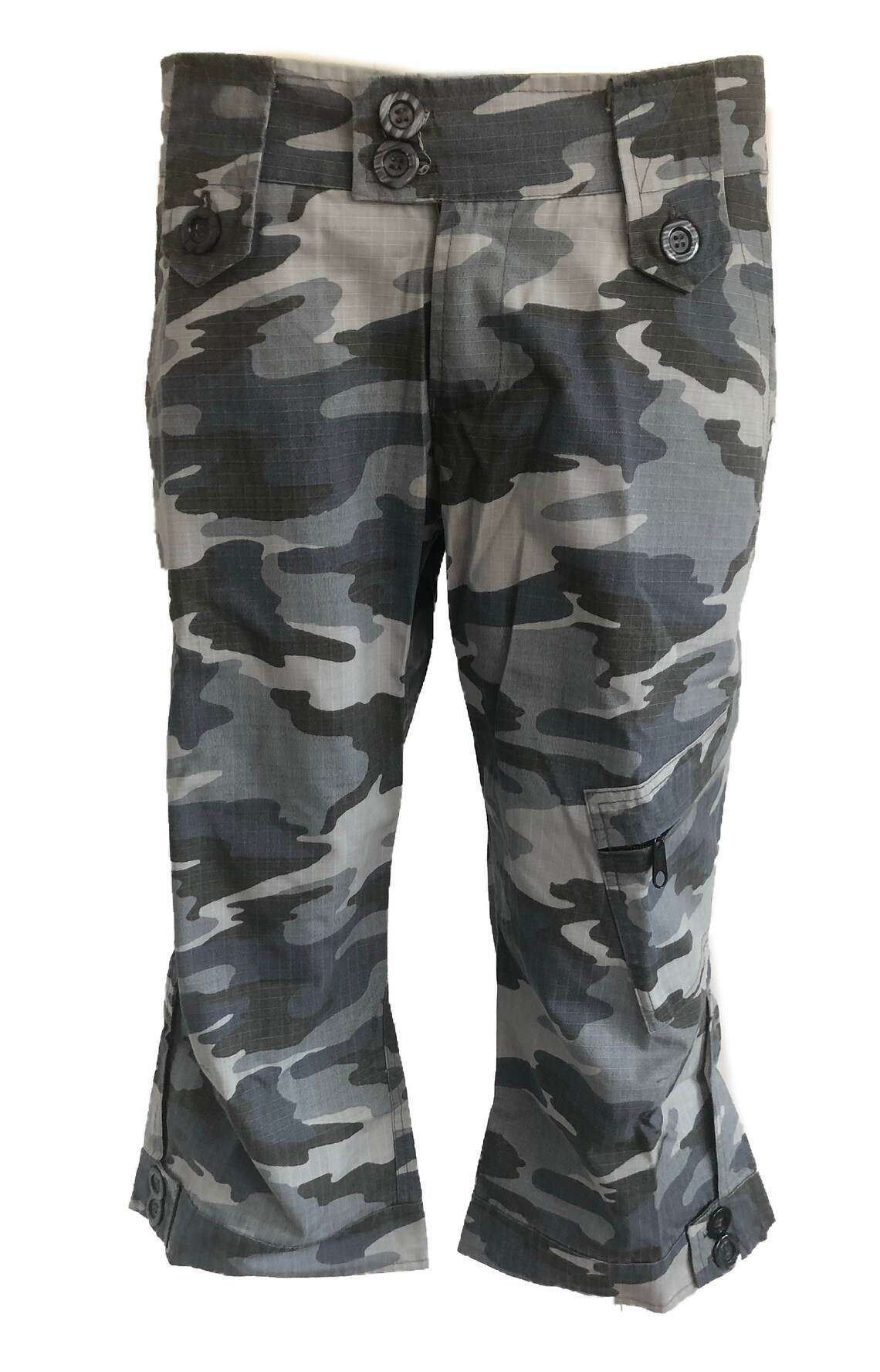 100% Cotton Camo Design Cargo 3/4 Capri Shorts Trousers Army | Etsy