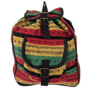100% Cotton Rasta Stripe Backpack - Red, Green, Gold - INBA003 - Etsy UK