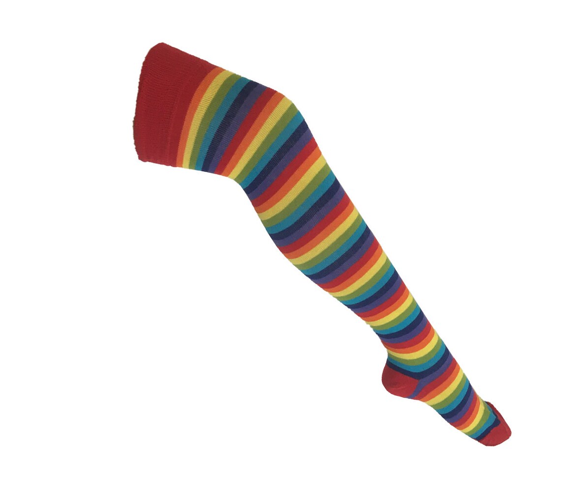 Colourful Rainbow Over the Knee Cotton Socks - Etsy