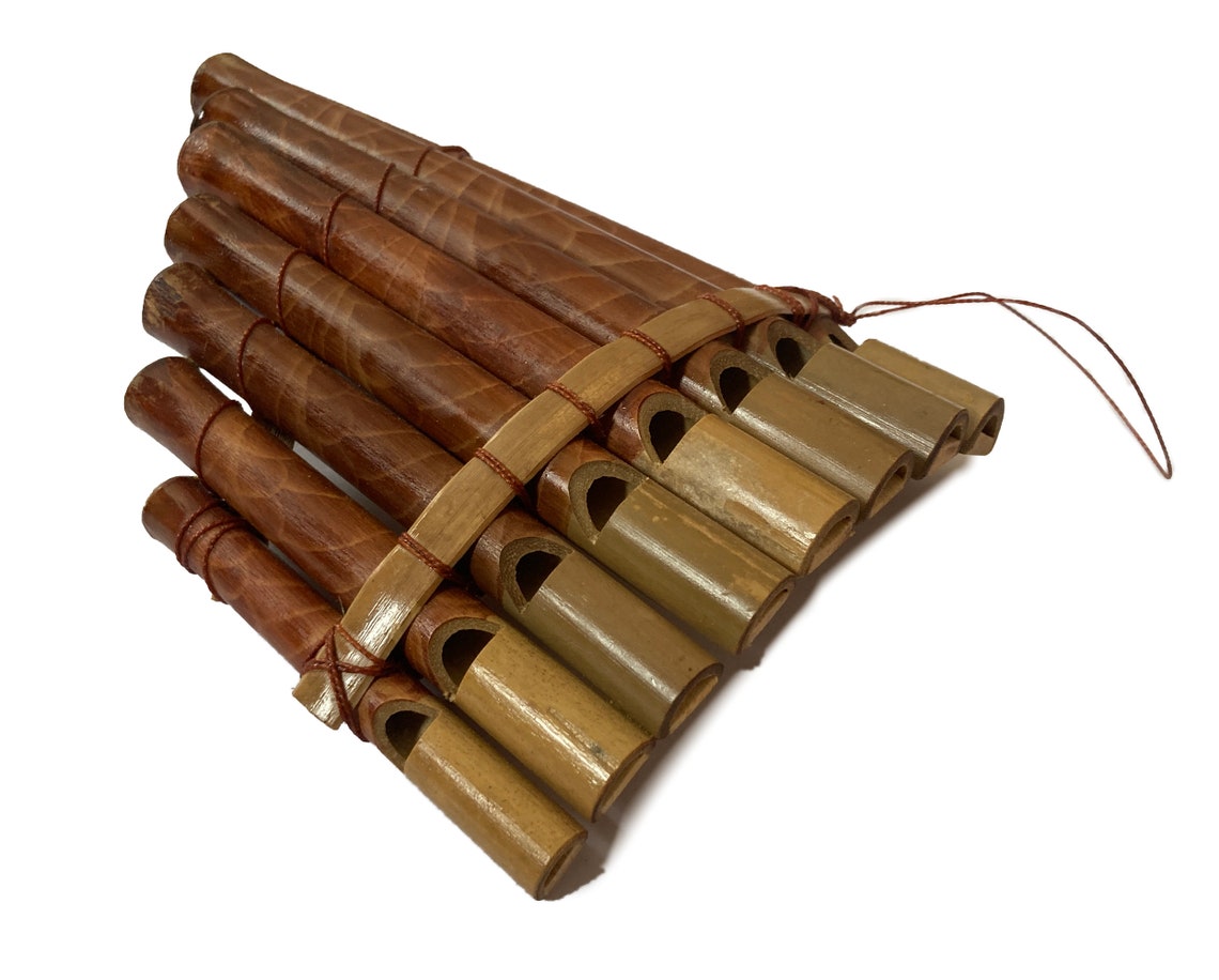 Hand Made Bamboo Andean Style Panpipes With Paint Detail - Etsy