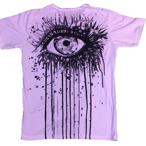 100% Cotton Mirror T Shirt With Dripping Eye Print - Etsy UK