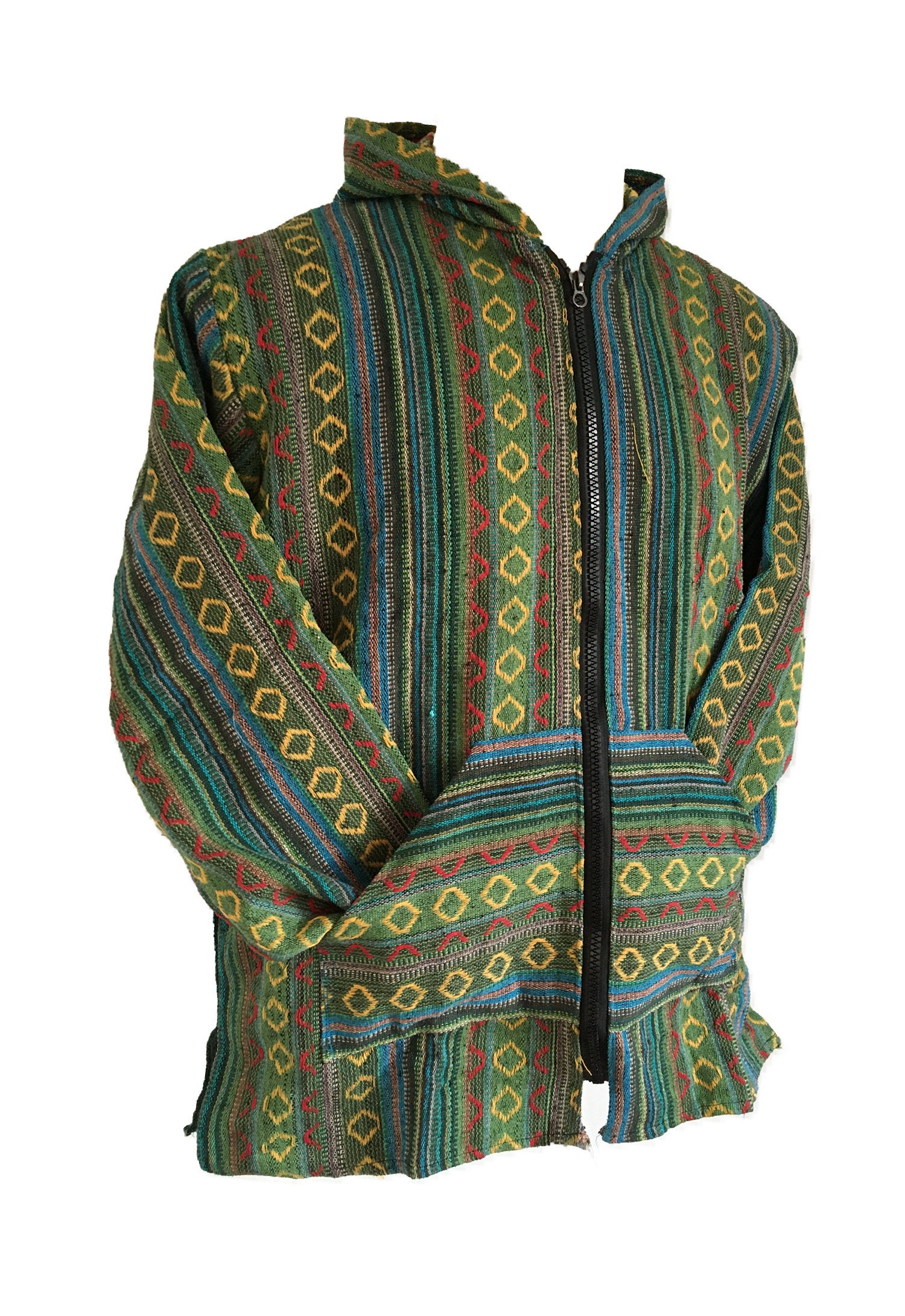 100% Cotton Mexican Style Lightweight Jacket With Zip - Etsy