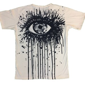 100% Cotton Mirror T Shirt With Dripping Eye Print - Etsy UK