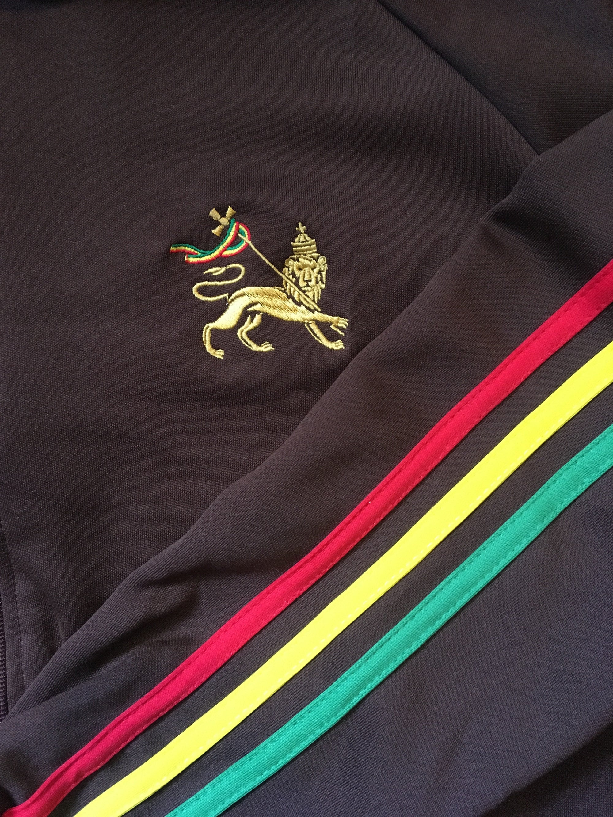 Rasta Stripe Zip up Track Jacket With Lion Motif | Etsy
