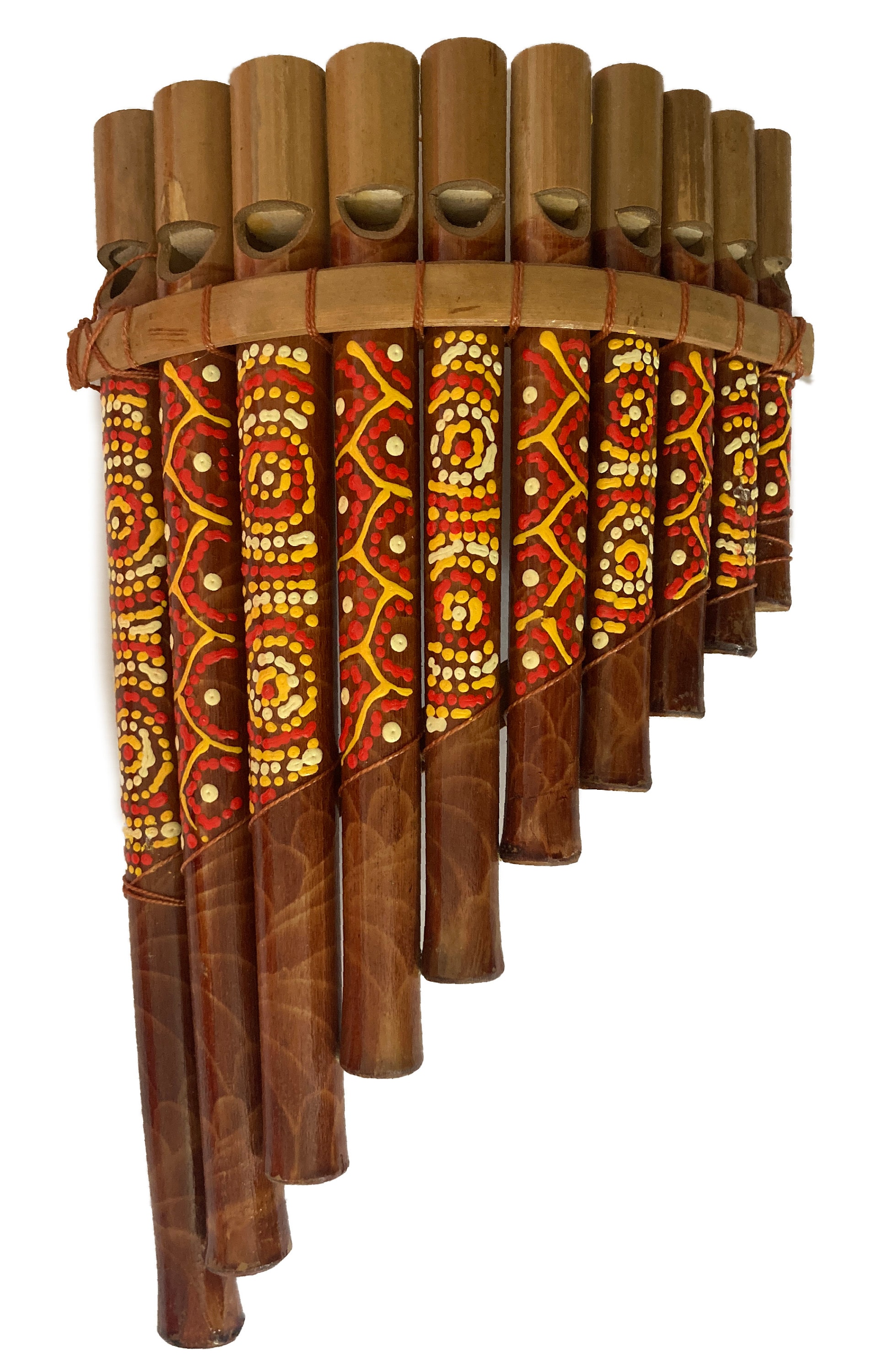 Hand Made Bamboo Andean Style Panpipes With Paint Detail - Etsy